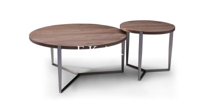 China fashion Modern Metal Leg European Style Two Pieces Set Round Coffee Table for sale
