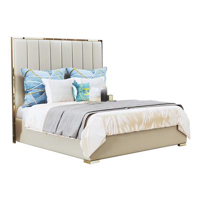 China Wholesale Luxury Modern High Headboard Leather Soft Bed SZ-LU004 for sale