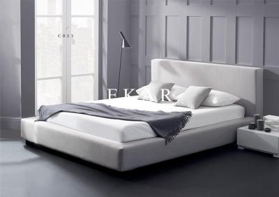 China Flat MDF Bed Design White Bed SZ-C023 for sale
