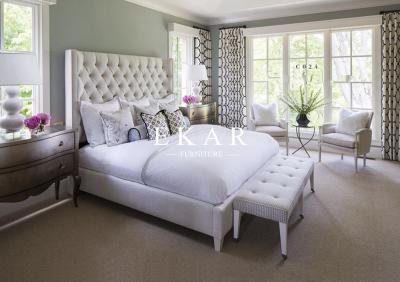 China Headboard Upholstered Latest Wooden Design King Size Bed for sale