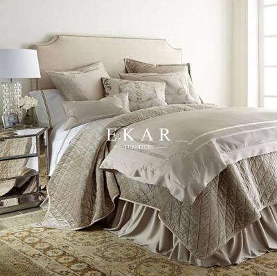 China Simple Beige Double Best Bed Designs for sale