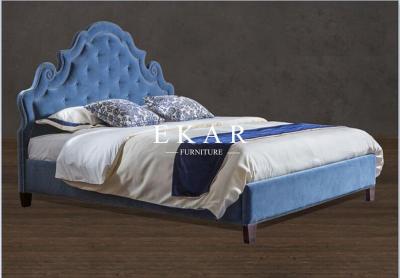 China Wooden Furniture Double White Leather Bed for sale