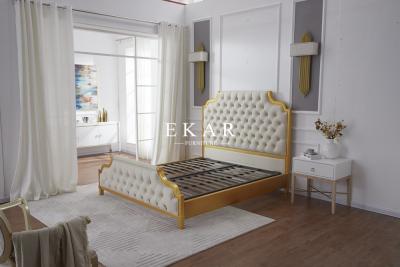 China Comfortable Headboard European Romantic style Bedroom Bed for sale