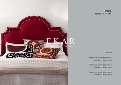 China Modern Solid Wood Frame MDF King Size Bedroom Contemporary Fabric Headboard Bed for sale