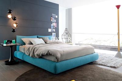China Hot Sale Fashion Exotic Blue Fabric Sleeping Bed for sale