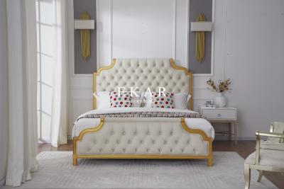 China Comfortable Headboard European Romantic style Bedroom Bed for sale