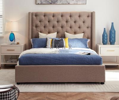 China Super Comfortable Home Bedroom Fabric King Size Bed for sale