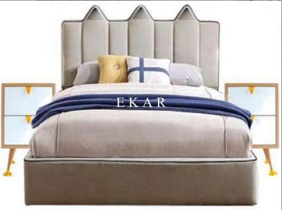 China Modern Fashion Style Boy Bedroom Wooden Latest Design Velvet Bed for sale