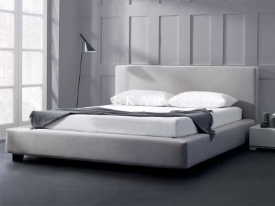 China Flat MDF Bed Design White Bed for sale