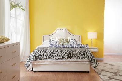 China Simple Design Upholstery Headboard Wooden Kingsize Modern Bed for sale