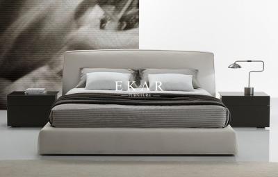 China Italy Modern Soft Grey Fabric King Size Bed Furniture for sale