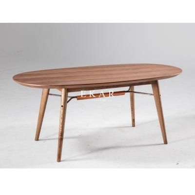 China Simple Design Contemporary Oval Wood Dining Table for sale
