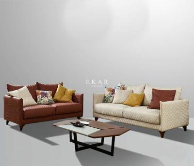 China Apartment Residential Furniture Wooden Couch 6 Seater Fabric Sofa Set Designs AW-1728 for sale