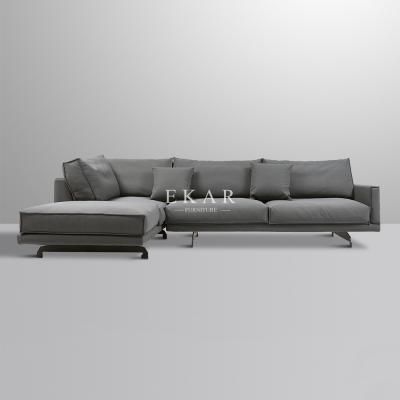 China Modern Living Room Furniture Metal Legs Leather Sofa  AW-1815 for sale