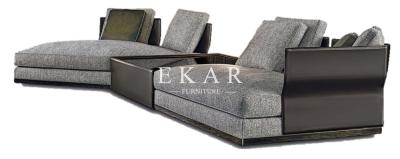 China Upholstered Wide European Style Furniture Metal Legs L Shape Modern Sofa Set for sale