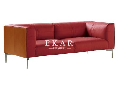 China Italian Designer High-end Couch Red 3 Seater Sofa for sale