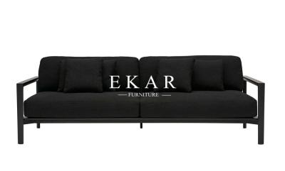 China European Modern Wooden Frame Cream White Fabric Sofa 3 Seater Couch for sale