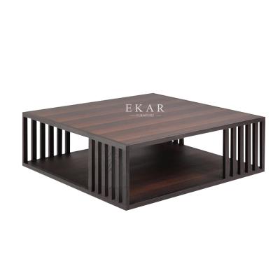 China Modern Contemporary Simple Wooden Square Coffee Table for sale