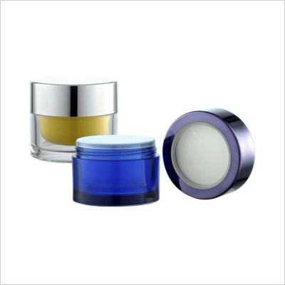 China 50g Double Wall Round Cosmetic Jar - 63mm Diameter AS Cream Container with ABS/PP Construction for sale