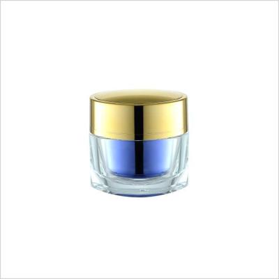 China 15g and 50g Empty Cosmetic Cream Jars - Double Wall Acrylic Packaging 48mm and 63mm Diameter for sale