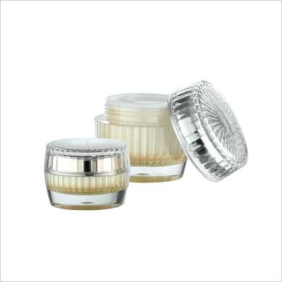 China Double Wall Cosmetic Jar Drum Shape 15g 30g 50g Capacity PMMA Acrylic Cream Container for sale