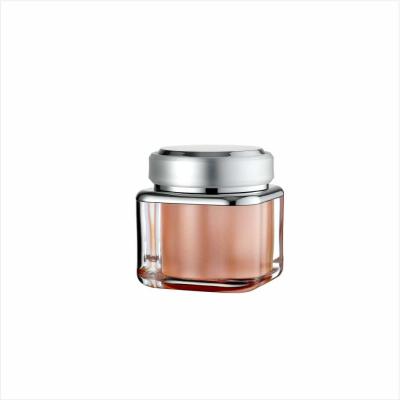 China Acrylic Double Wall Round Plastic Cream Jar 30g 50g Capacity with 49mm-60mm Diameter for sale