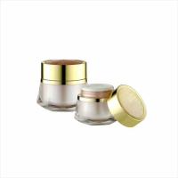 China White Acrylic Cosmetic Cream Jar 30g 50g Capacity with Double Wall Design and Luxury Finish for sale