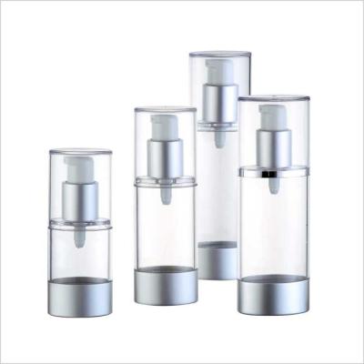 China Oval Single Wall Airless Pump Bottle 20ml 30ml 40ml 50ml Aluminum Base Custom Color for sale