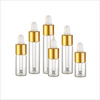 China Gold Cap Cosmetic Glass Bottle 3ml to 10ml with 17mm Diameter Recycled Glass Packaging for sale