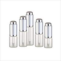 China 7ml to 15ml Cosmetic Glass Bottle with Silver Press Dropper Cap - 23mm Diameter Aluminum Option for sale