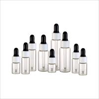 China Transparent Glass Essence Oil Bottle with Plastic Dropper Cap 5ml to 30ml Capacity 22mm Diameter for sale
