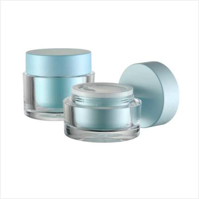 China Eco-friendly Double Wall Plastic Cream Jar 50g PMMA PP ABS for Skin Care for sale
