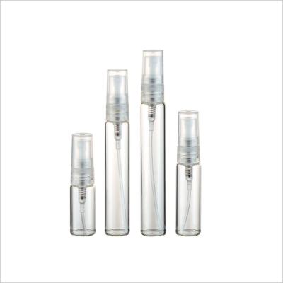 China 3ml 5ml 8ml 10ml Amber Glass Spray Bottles with 15mm Diameter PP Screw-On Sprayers for sale