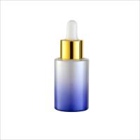 China 30ml Cylinder Glass Bottle with Aluminum Dropper Cap - Empty Essence Container for Cosmetic Products SP813-30 for sale