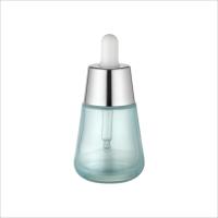 China 30ml Clear Thick Wall Glass Dropper Bottle with Silver Aluminum Cap - Cone Shape Design for Cosmetics and Oils for sale