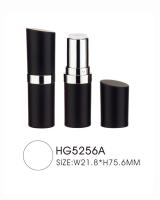 China Empty Plastic Lipstick Tube Case with Slant Top and Silver Ring - 21.8mm Diameter, 75.6mm Height for sale