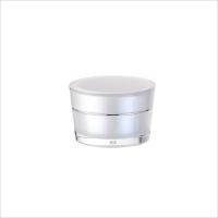 China Double Wall Empty Plastic Face Cream Jar 100g PMMA PP Cosmetic Container for sale
