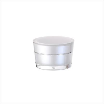 China Double Wall Empty Plastic Face Cream Jar 100g PMMA PP Cosmetic Container for sale