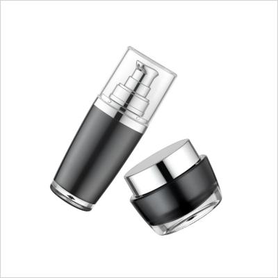 China Round PMMA Acrylic Cosmetic Cream Jar 50g Double Wall with Silver Lid Eco Friendly for sale
