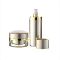 China Plastic PMMA Cosmetic Lotion Bottle 30ml 60ml 120ml Green Skincare Packaging for sale