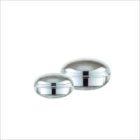 China 30g 50g Oval Cosmetic Cream Jar PMMA PP Double Wall 1 oz Empty Skin Care Packaging for sale