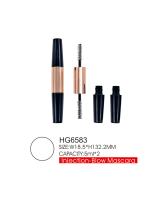 China HG6583 10ml Two-in-One Empty Mascara Tube with Gold Middle Part - 18.5mm Diameter, 132.2mm Height for sale