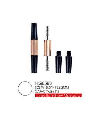 China HG6583 10ml Two-in-One Empty Mascara Tube with Gold Middle Part - 18.5mm Diameter, 132.2mm Height for sale