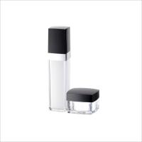 China 15ml-140ml PMMA Acrylic Square Lotion Pump Bottle for Skincare Cosmetic Packaging for sale