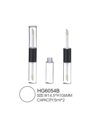 China HG6054B 2-in-1 Lip Gloss Tube 5ml Dual Compartment ABS AS Container with Custom Printing for sale