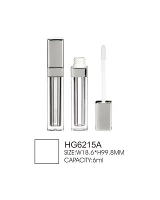 China 6ml Square Lip Gloss Tubes with Square Cap - 18.6mm Diameter, 99.8mm Height, ABS & AS Material for sale