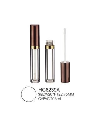 China 6ml HG6239A Empty Lip Gloss Bottle with 20mm Diameter and 122.75mm Height - Round Cap White Applicator for sale