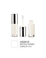 China 7ml Square Lip Gloss Bottle with 22mm Diameter and 80mm Height - Thick Wall Cylinder Design with Transparent Base and Silver Cap for sale