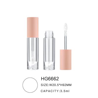 China Recyclable 3.5ml Empty Lip Gloss Bottle Round Lip Glaze Container Transparent Stem for sale