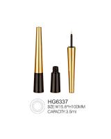 China Luxury Plastic 3.5ml Mini Liquid Eyeliner Container with Gold Brush Cap - 15.8mm Width, 100mm Height for sale